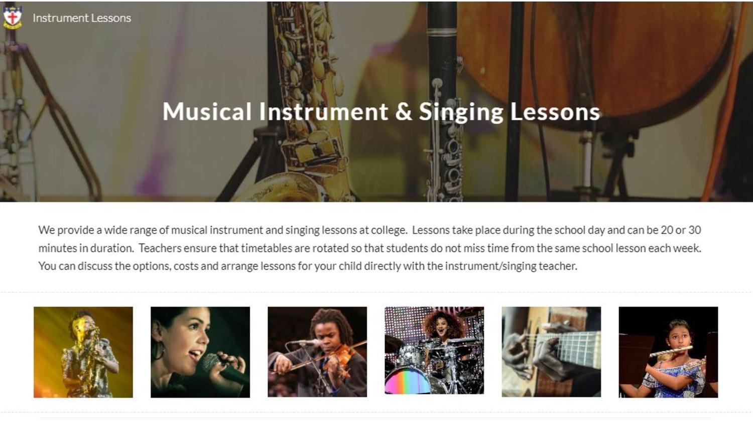 Musical Instrument & Singing Lessons – Blessed Edward Oldcorne Catholic ...