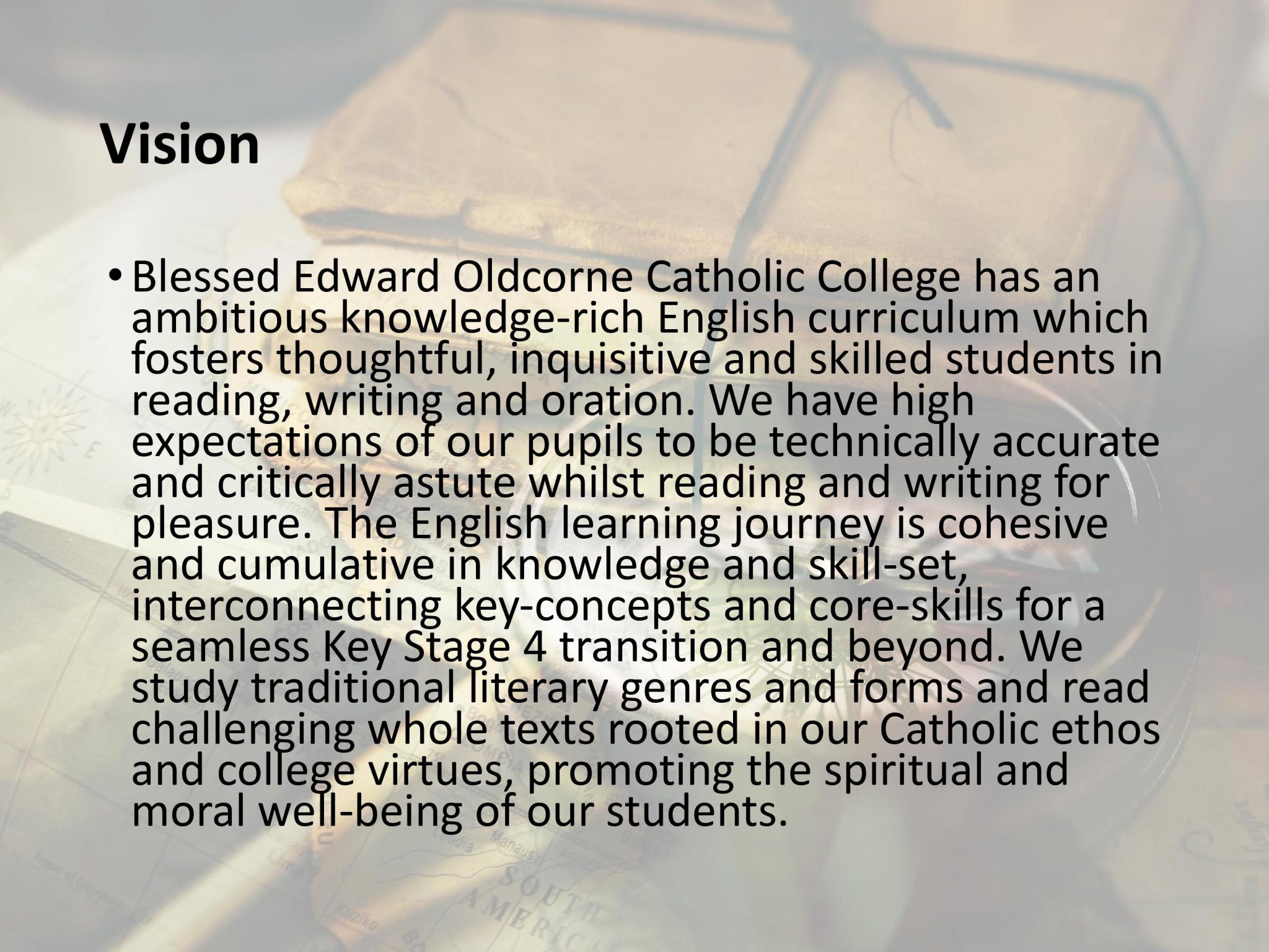 English – Blessed Edward Oldcorne Catholic College