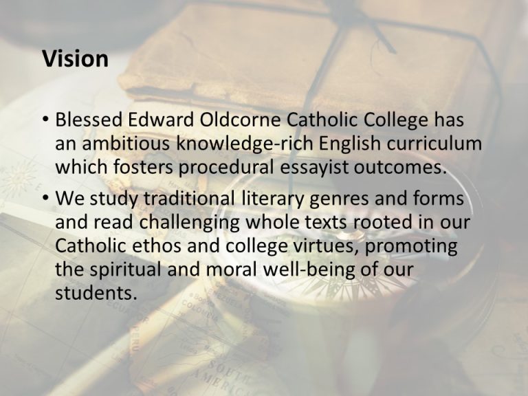 English – Blessed Edward Oldcorne Catholic College